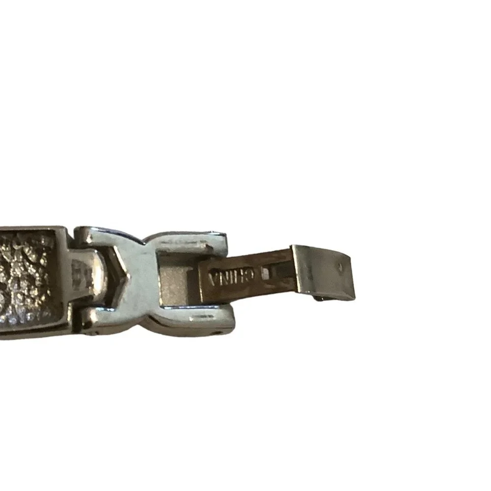Vintage | Jewelry | Vintage Silver Tone Clear Gemstone Oval Link Tennis ...